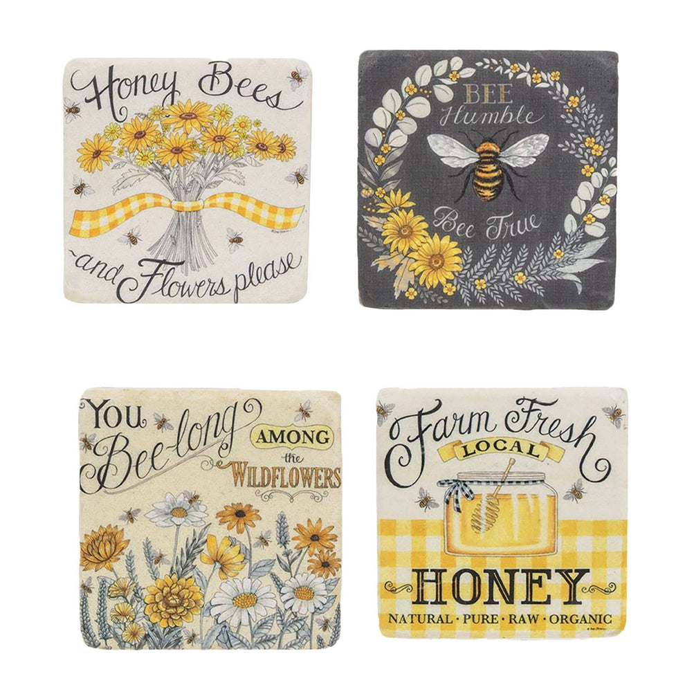 4/Set, Farm Fresh Honey Resin Coasters – The Speckled Dove