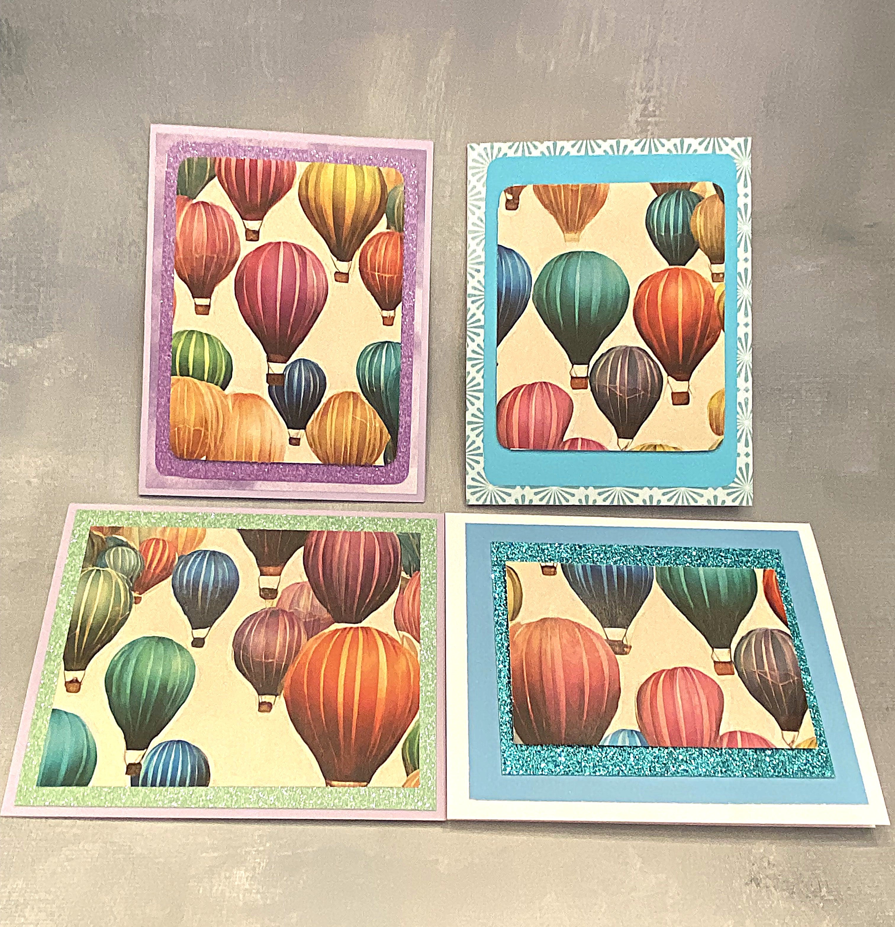 Hot Air Balloon Note Card Set – Set of 4 (4¼" x 5½") – The Speckled Dove